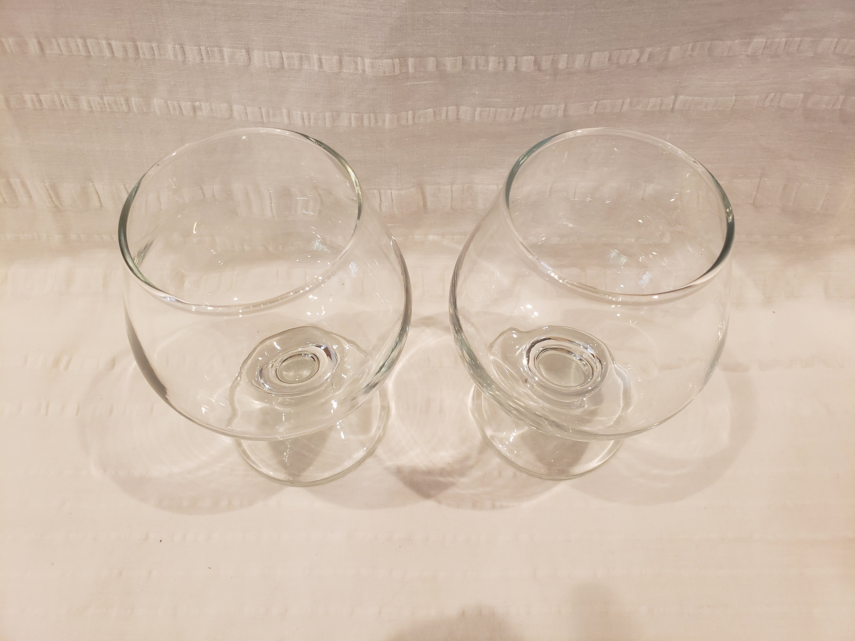 Bulbous Short Wine Glasses With Stubby Stems Pair of Wine - Etsy