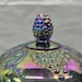 Blue Indiana Glass Candy Jar With Pointed Lid – Vintage Blue Iridescent ...