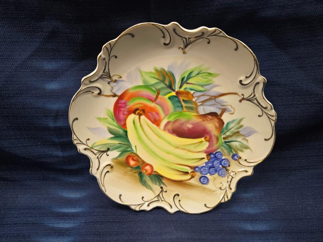 Lefton China Hand Painted Fruit Plate – Designed in Japan – Fruit ...