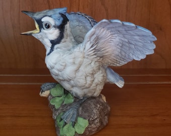 Boehm Bird Figurine Vintage Blue Bird Bisque Porcelain Home - Etsy