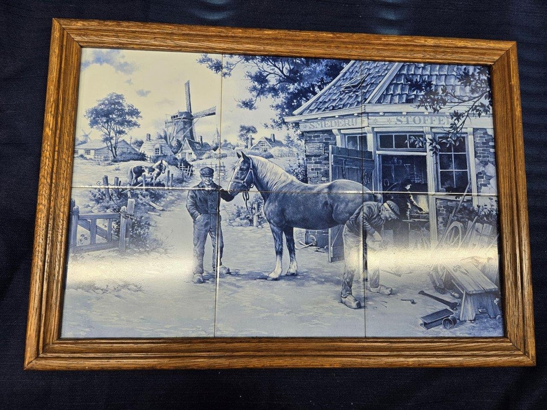 JC Van Hunnik Tiled Wall Hanging: Vintage Dutch Tableau - Etsy