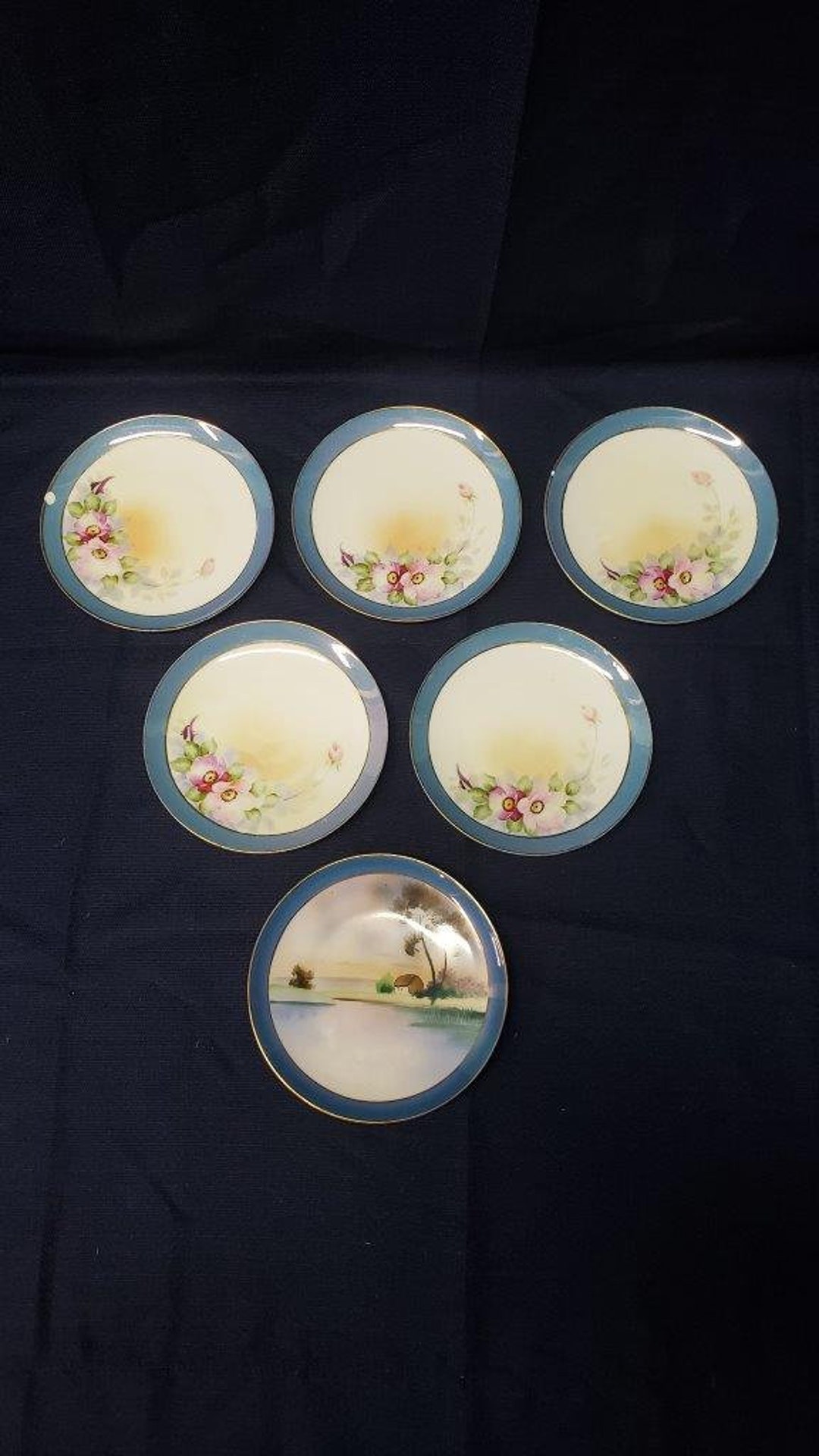 MEITO China Plate Collection: Hand-painted Floral & Nature Scenes - Etsy