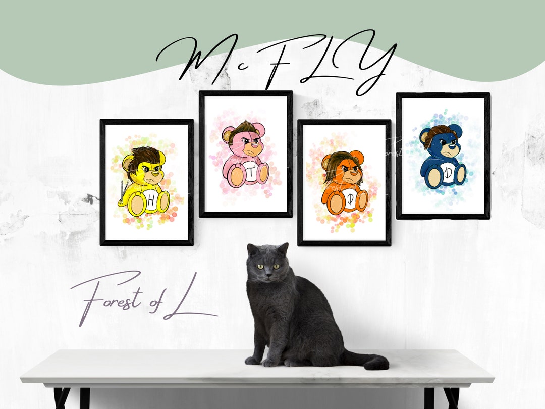 Mcfly Bear A4 Print Set of Four Mcfly Inspired Pistola Bear Mcfly Band ...