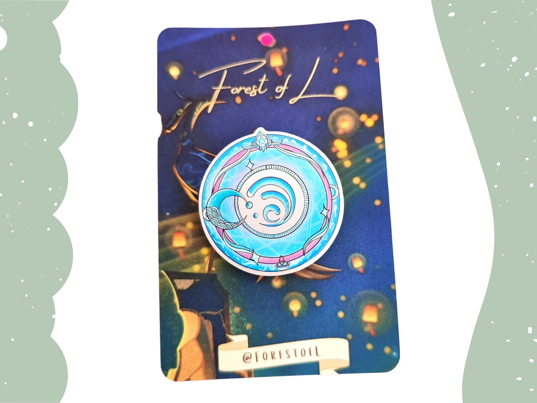 Genshin Impact Hydro Element Acrylic Pin | Genshin Impact Pins ...