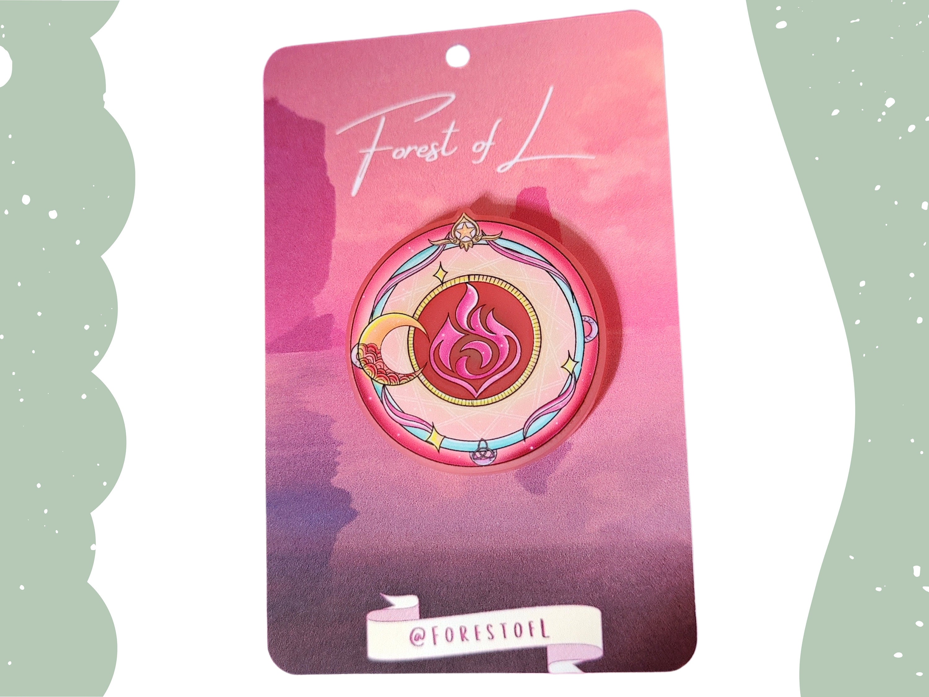 Genshin Impact Pyro Element Acrylic Pin Genshin Impact Pins Acrylic Art ...