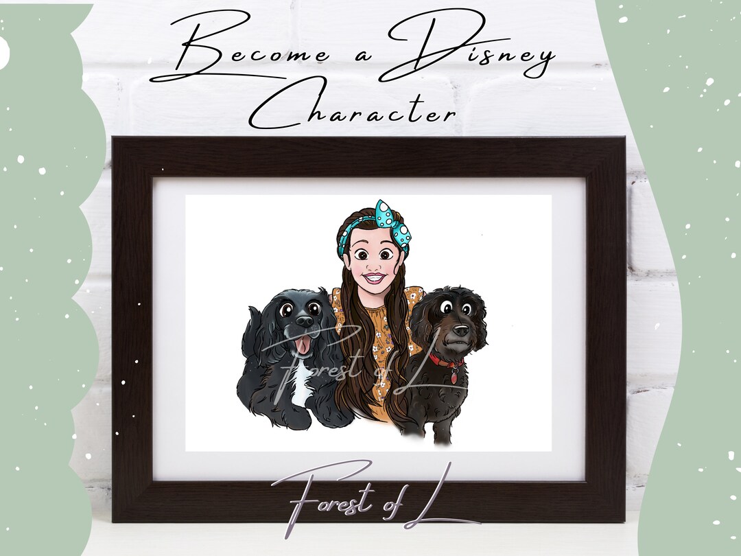 Custom Disney Character Portrait Digital Art Commission Cartoon ...