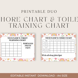 Toilet Training + Chore Chart for Kids – Printable Editable Reward ...