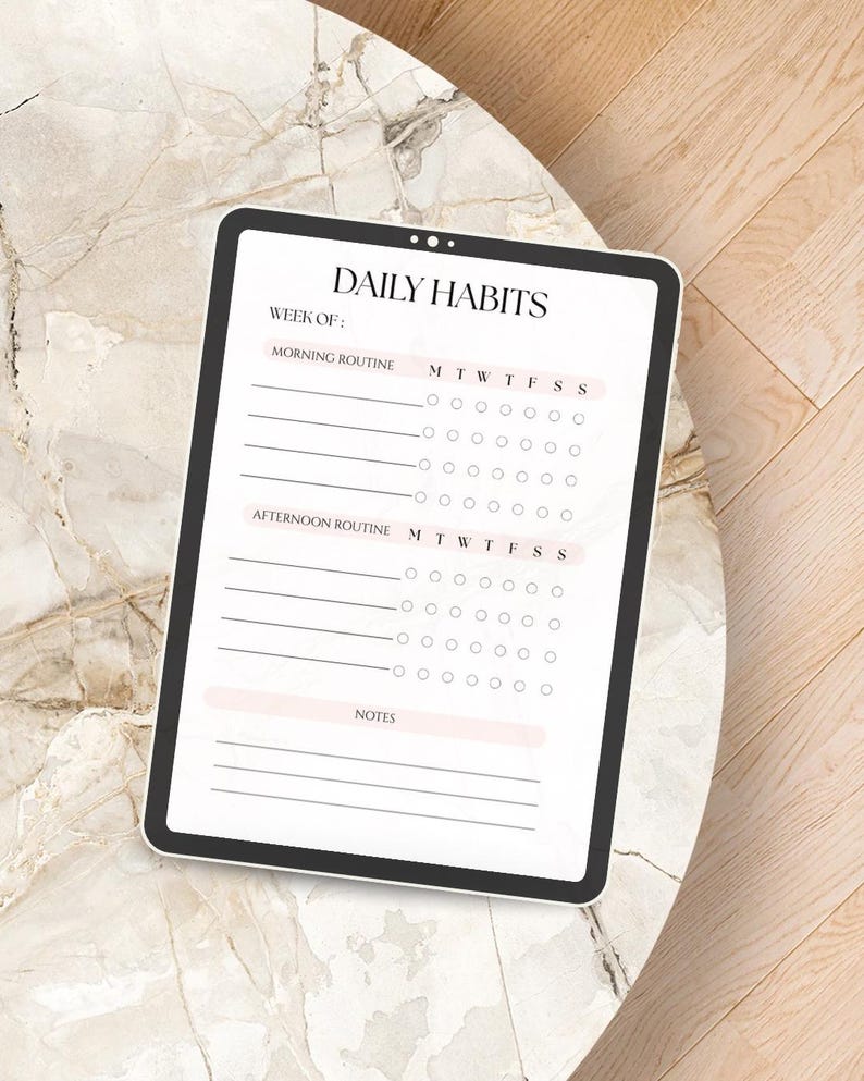 Daily Habit Tracker Printable – Editable Canva Routine Chart for ...