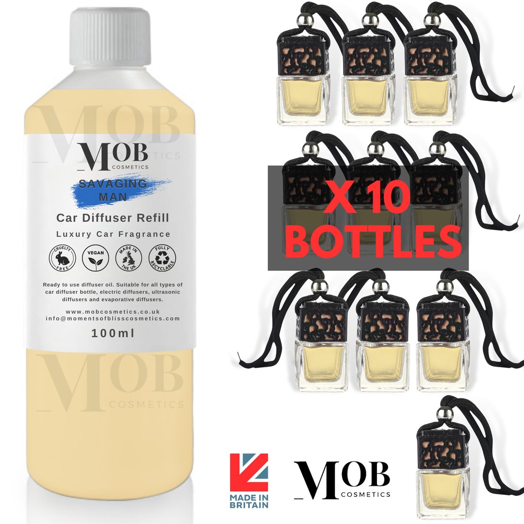 10 X White Label Luxury Designer Hanging Car Diffuser Bottles and ...