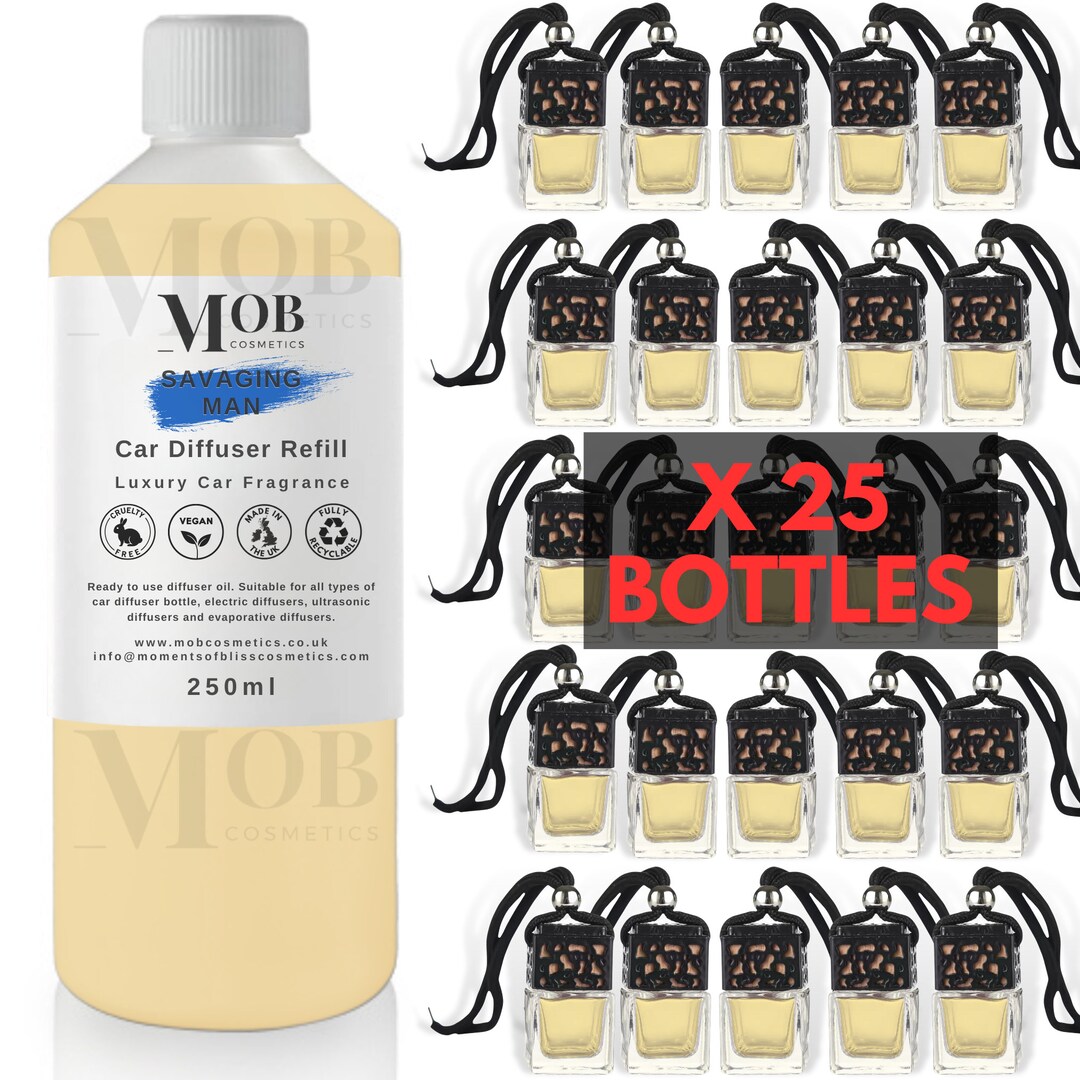 25 X White Label Luxury Designer Hanging Car Diffuser Bottles and ...