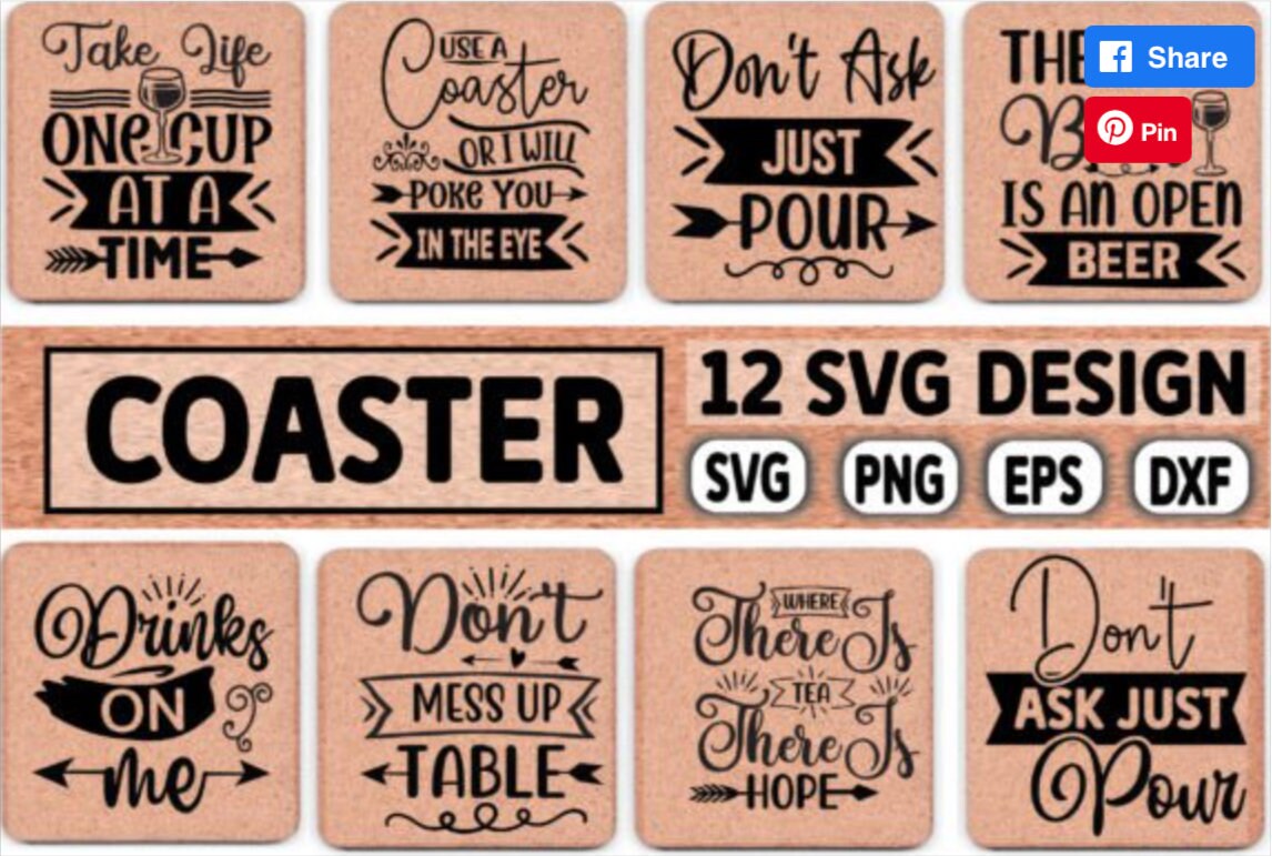 Coaster SVG Bundle Files - Etsy Australia