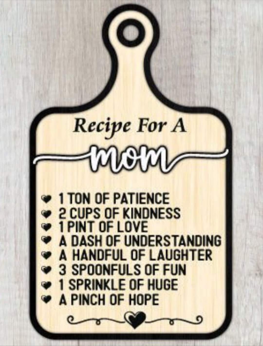 Recipe for Mom SVG Cutting Board - Etsy