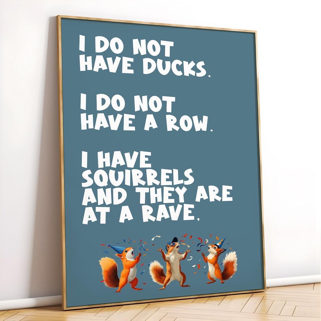 Squirrels Funny Artwork, Kitchen Print, Typography Artwork, Squirrels ...
