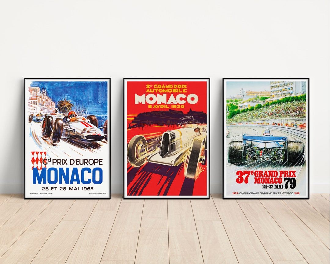 Monaco Grand Prix Poster, Monaco Print, Monaco Poster, Monaco F1 Poster ...
