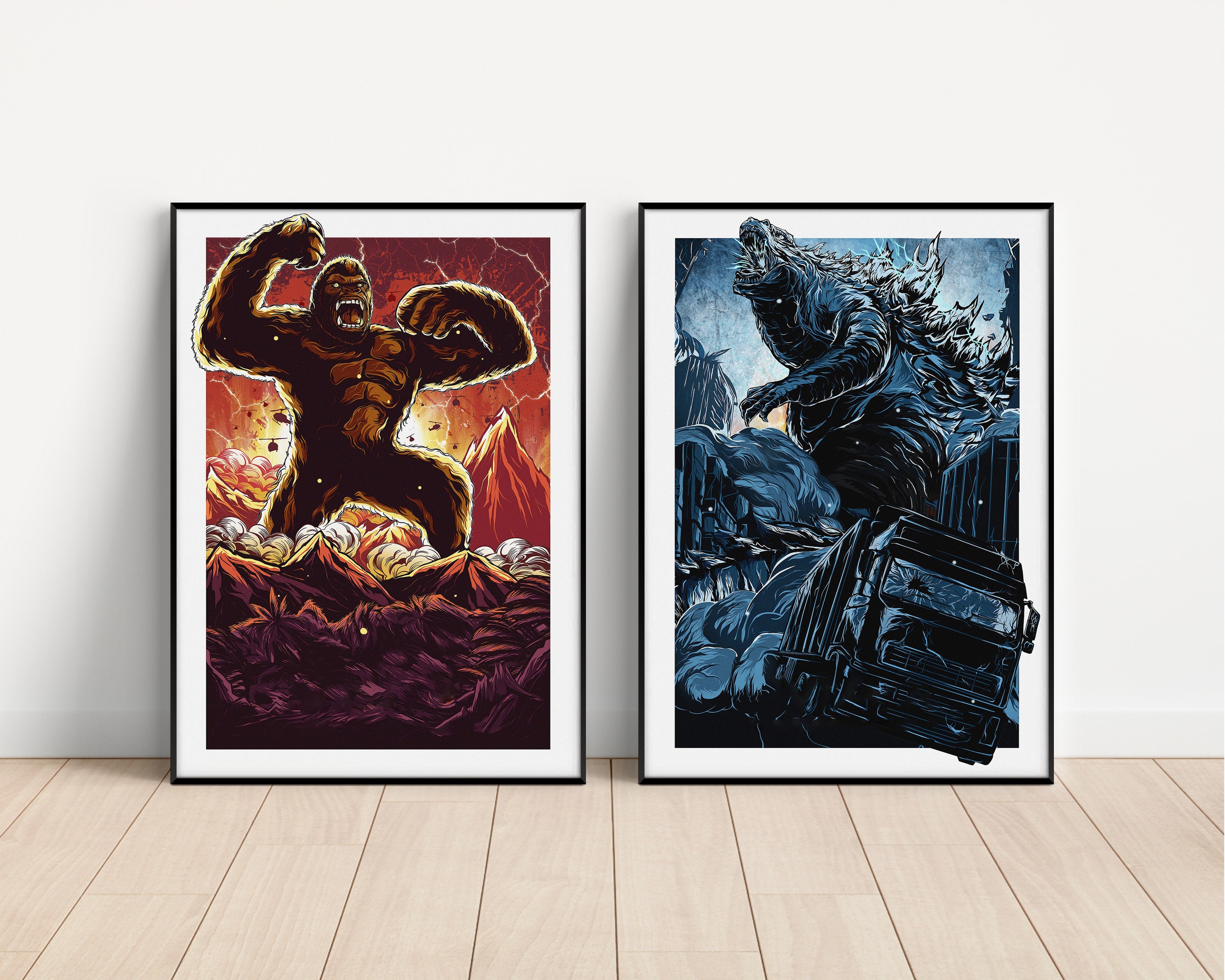 Monsterverse Posters Kong Godzilla Skull Island King - Etsy UK