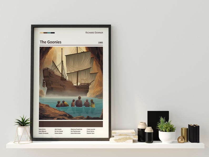 The Goonies Movie Poster, 80s Classic Art, Pirate Ship Poster, Steven ...