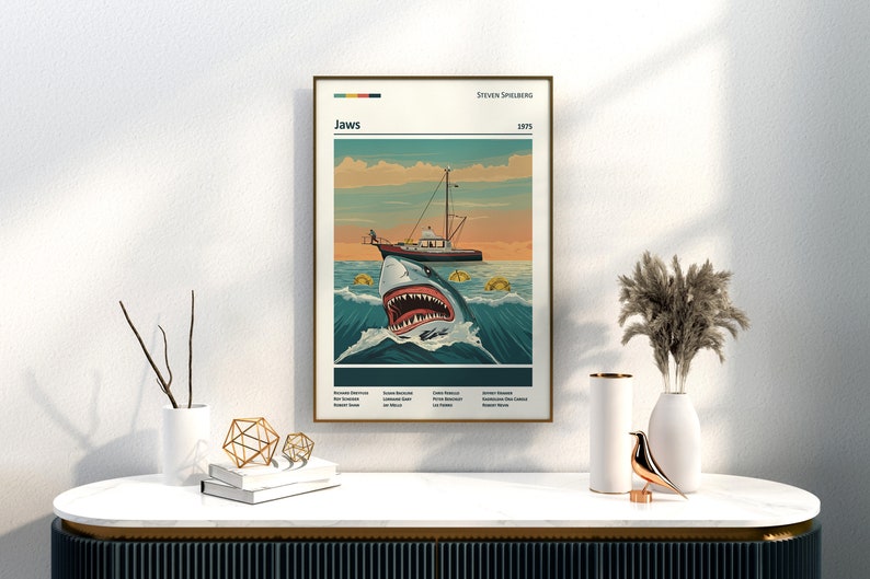Jaws Movie Poster, Jaws Movie Print, Vintage Movie Poster, Horror Movie ...