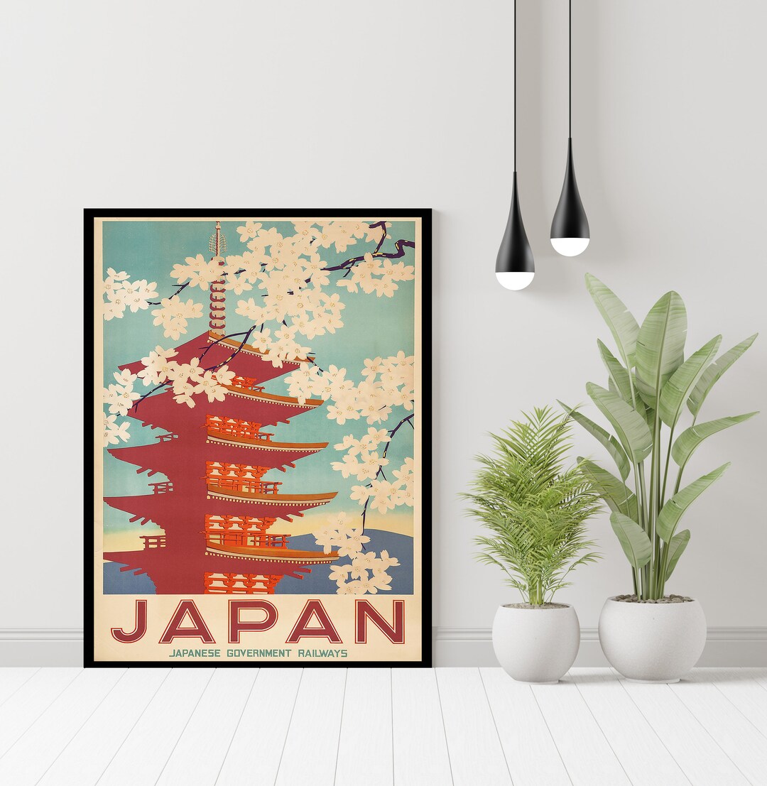 Japan Vintage Travel Poster, Retro Travel Poster, Travel Print, Wall ...