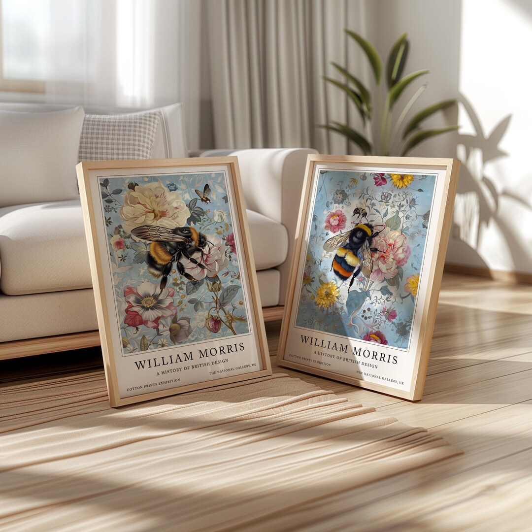 William Morris Prints, Bee Prints, William Morris Posters Set, 2 Print ...