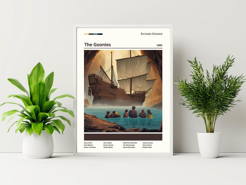The Goonies Movie Poster, 80s Classic Art, Pirate Ship Poster, Steven ...