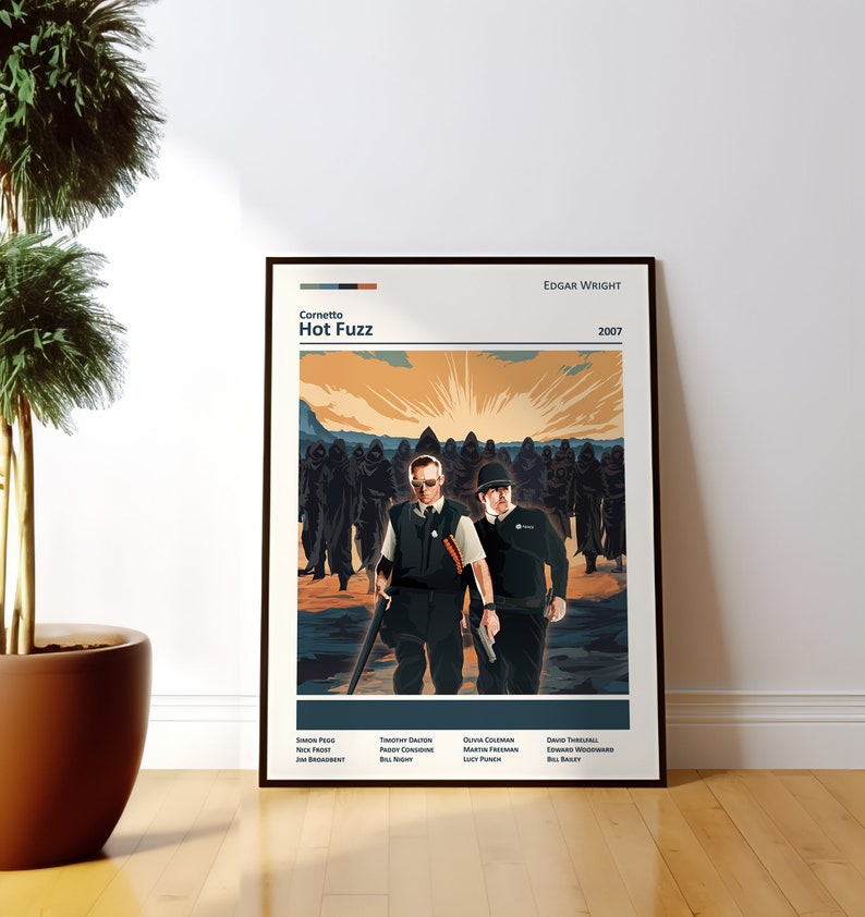 Hot Fuzz Poster, Nick Frost, Simon Pegg, Edgar Wright, Minimal Movie ...