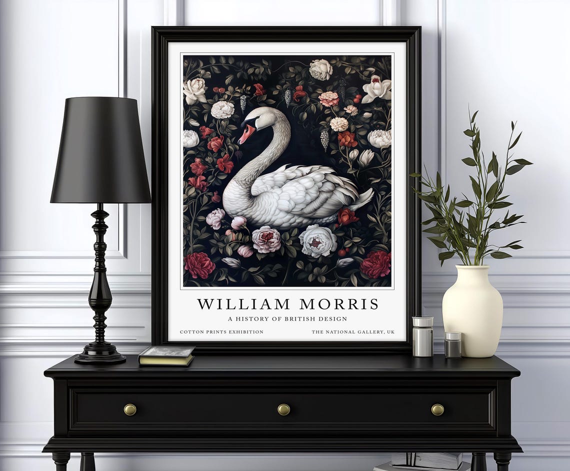 William Morris Swan, William Morris Print, Textile Print, Gift for Her ...