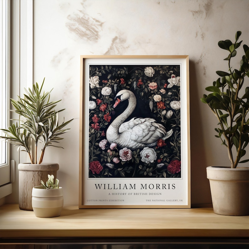 William Morris Swan, William Morris Print, Textile Print, Gift for Her ...