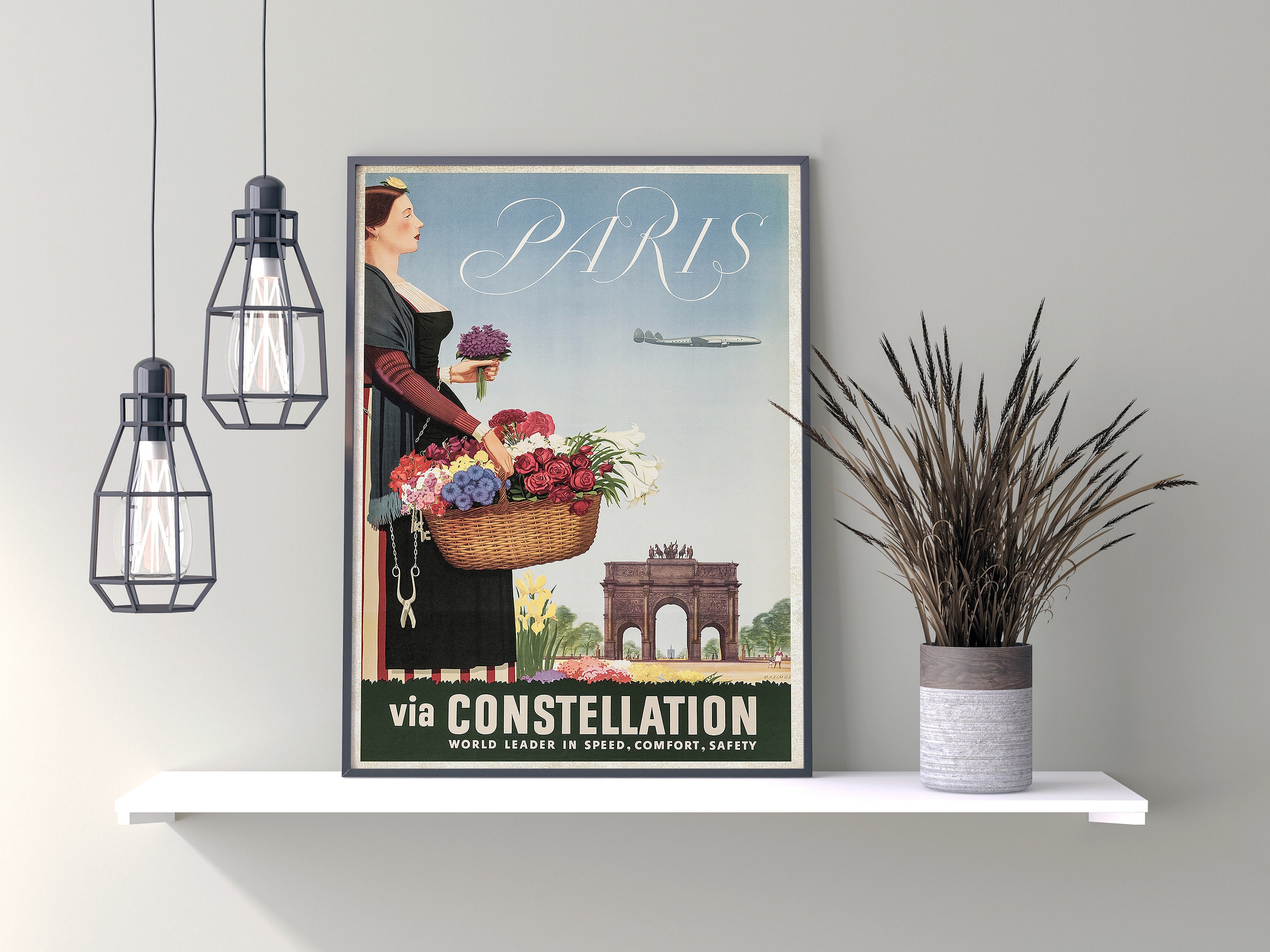 Paris Vintage Travel Poster France Retro Travel Poster - Etsy