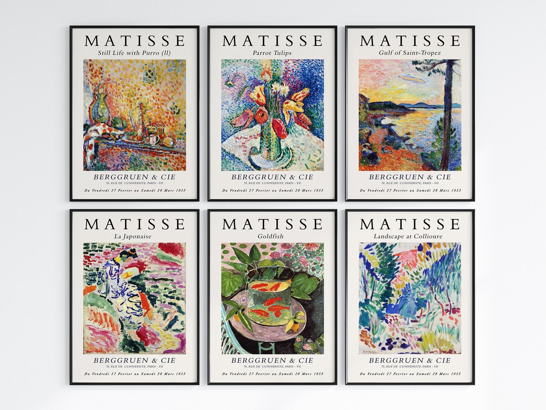Iconic Matisse Art Prints Set of 6 | Vibrant Home Décor | Gift for Her ...