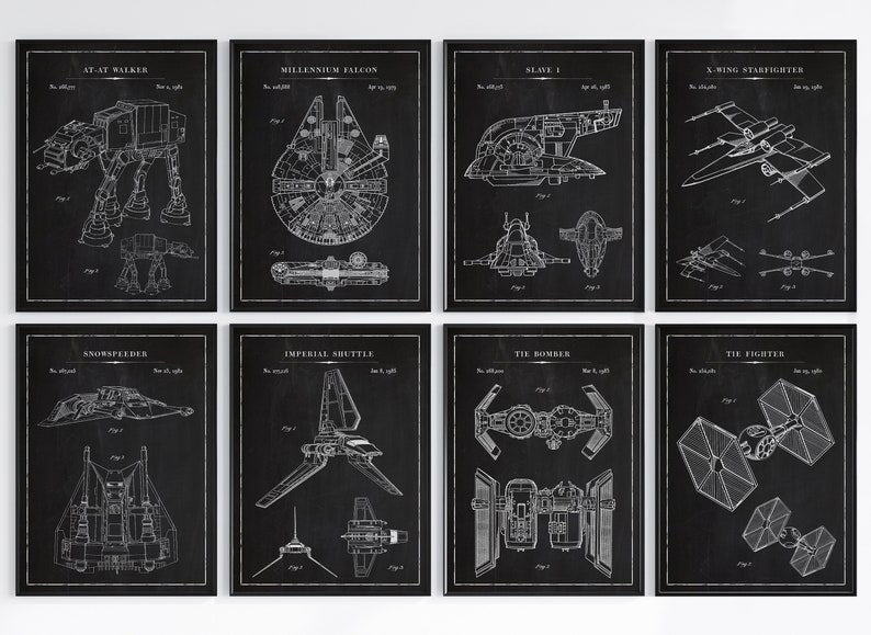 Star Wars Blueprints Star Wars Poster Star Wars Schematics - Etsy