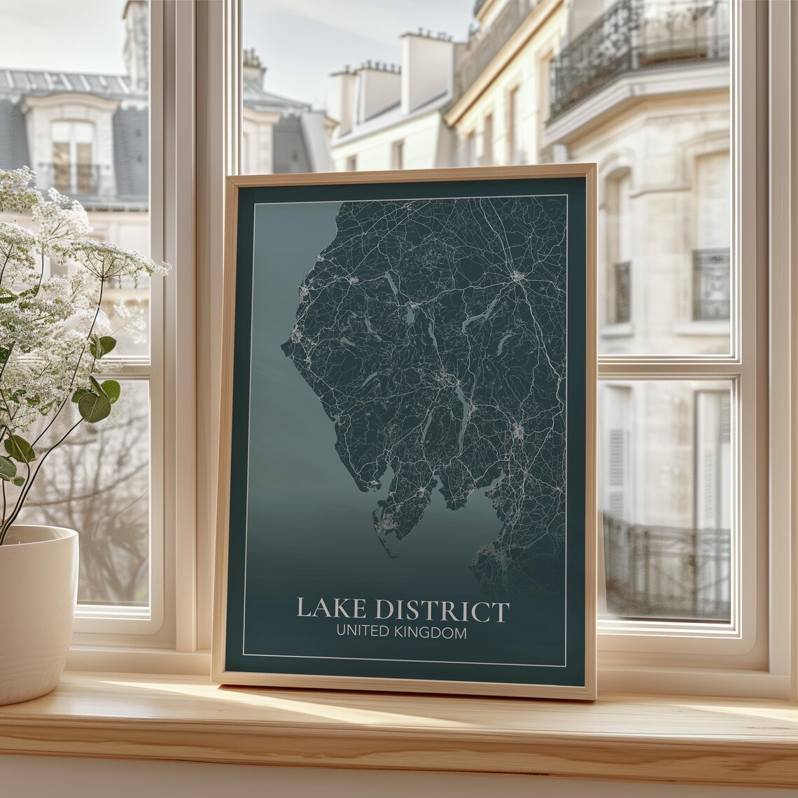 Lake District Map Poster, Hikers Gift, Outdoors Gift Idea, Map of Lake ...