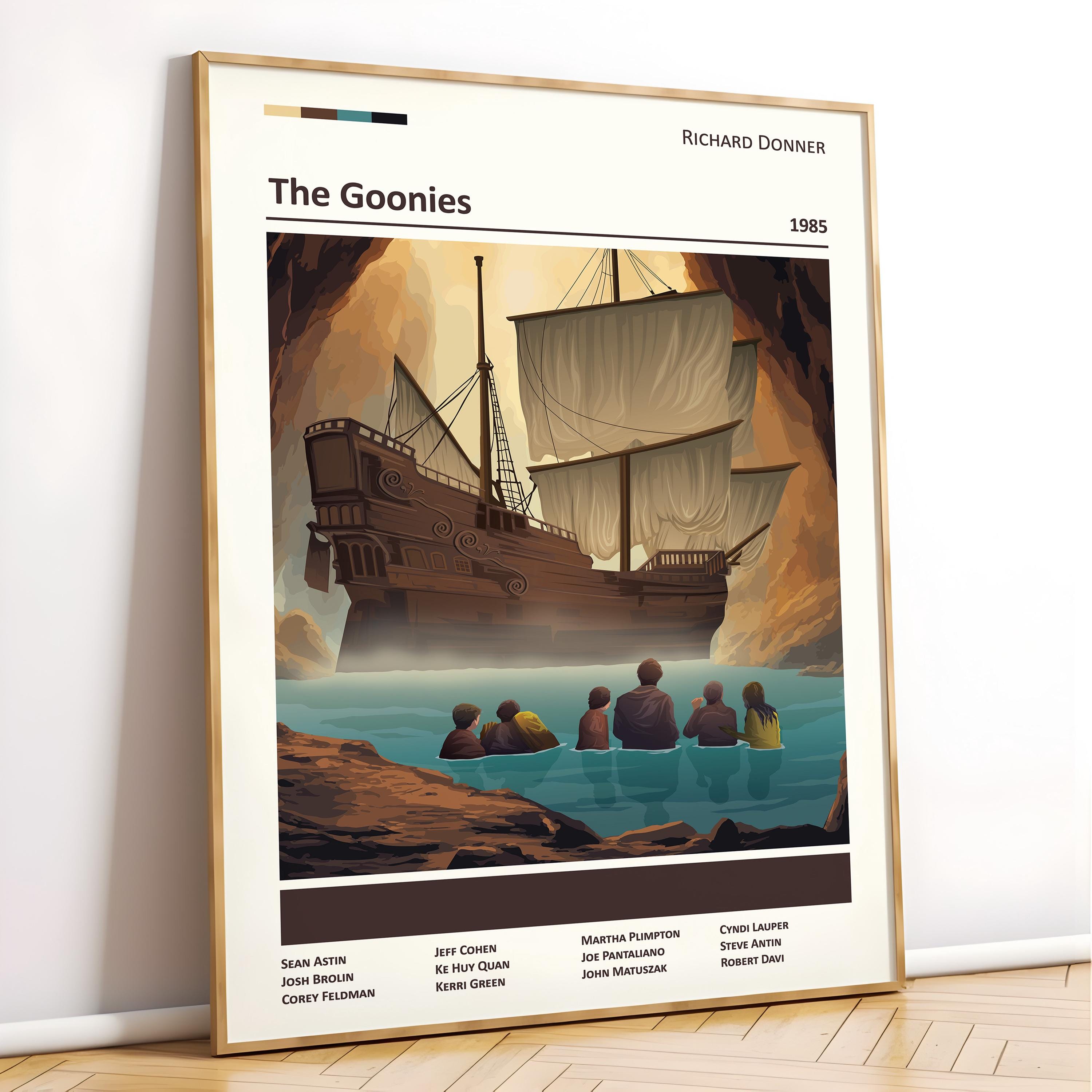 The Goonies Movie Poster, 80s Classic Art, Pirate Ship Poster, Steven ...