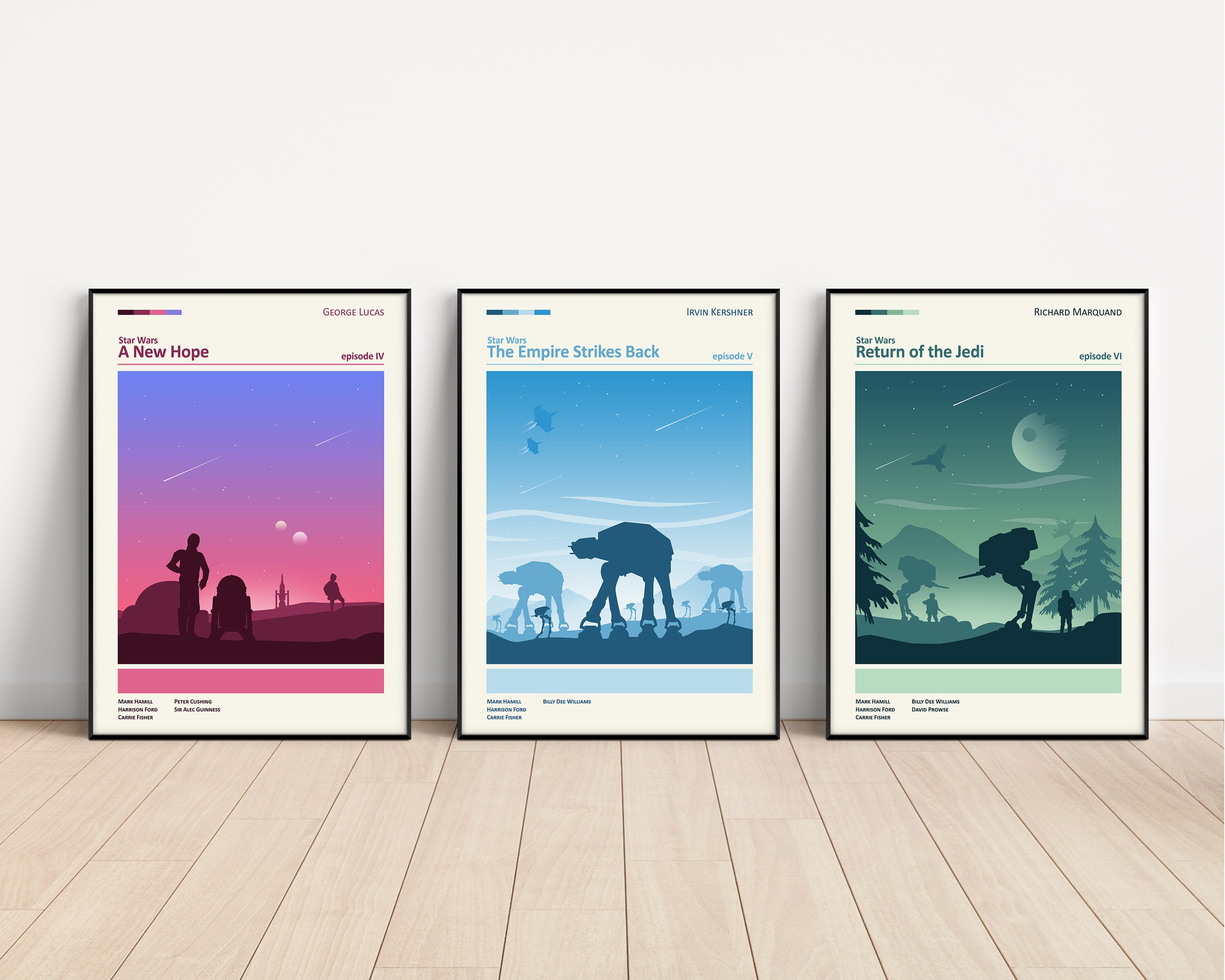 Star Wars Posters Star Wars Trilogy Minimal Movie Poster - Etsy UK