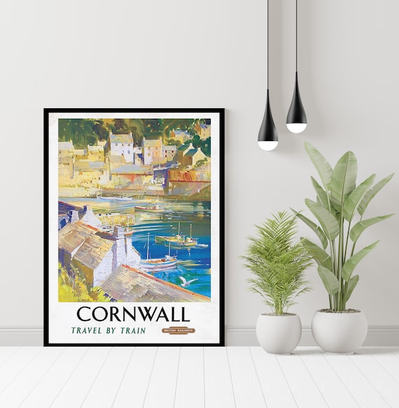 Cornwall Vintage Travel Poster Retro British Travel Poster - Etsy UK