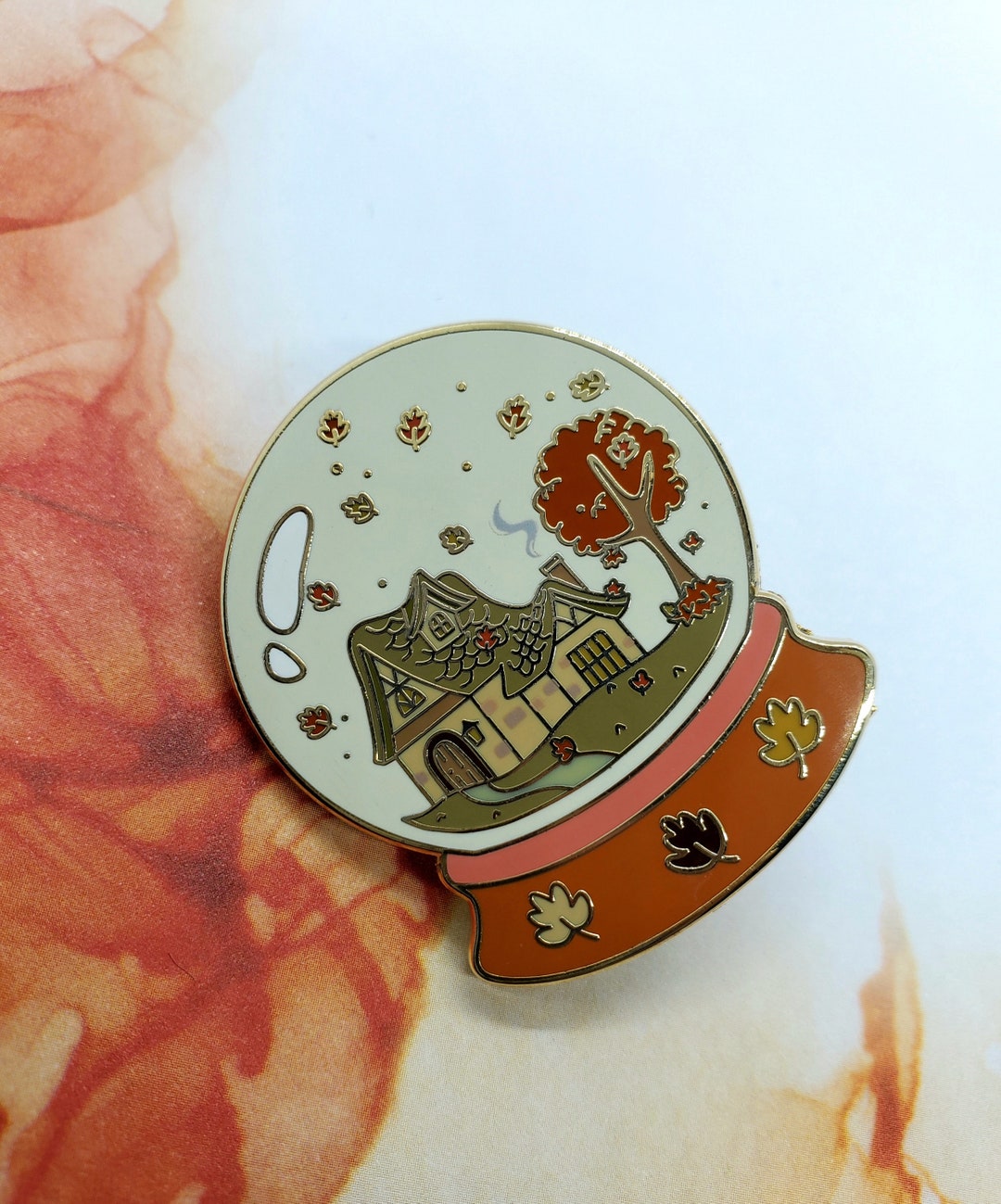 Fall Snow Globe Hard Enamel Pin - Etsy