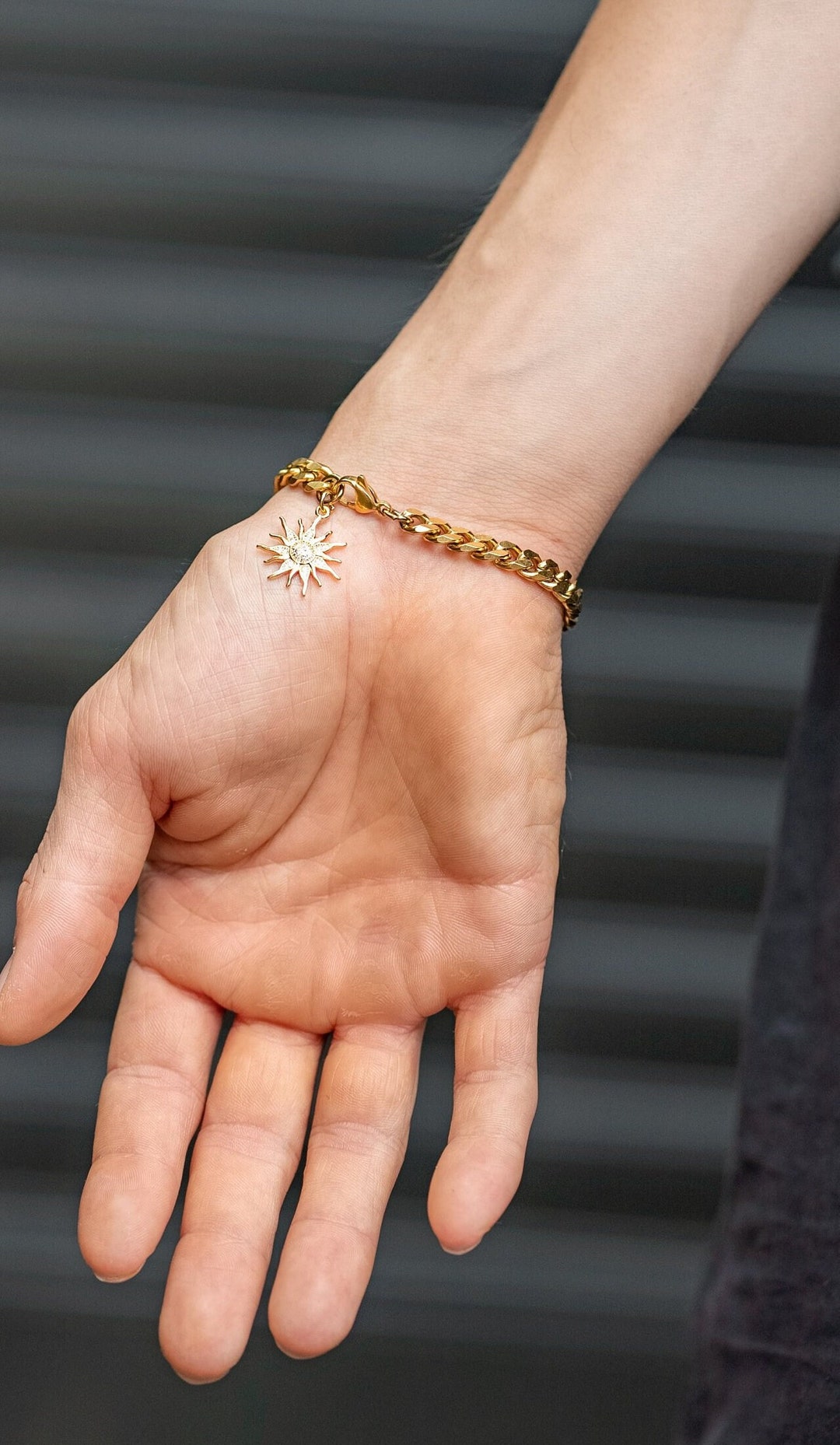 Sun Charm Bracelet - Sunrise Chain Bracelet - Unisex Bracelet ...
