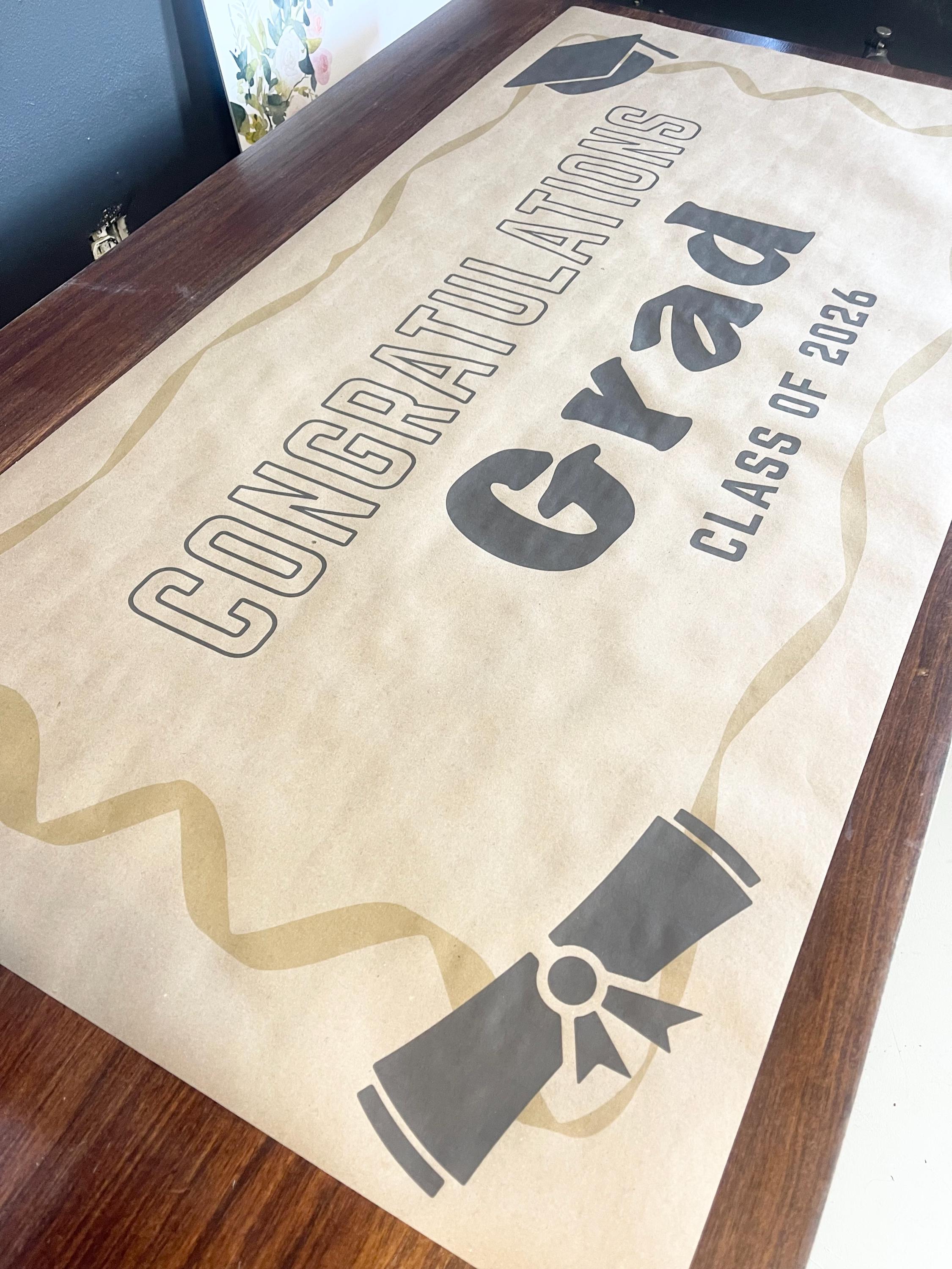 Kraft Paper Banner for the Graduation Party | Congratulations Grad - Etsy