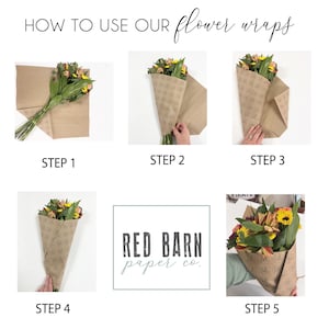 Baby in Bloom | Fresh Flower Bouquet Wraps | Brown Kraft Paper - Etsy