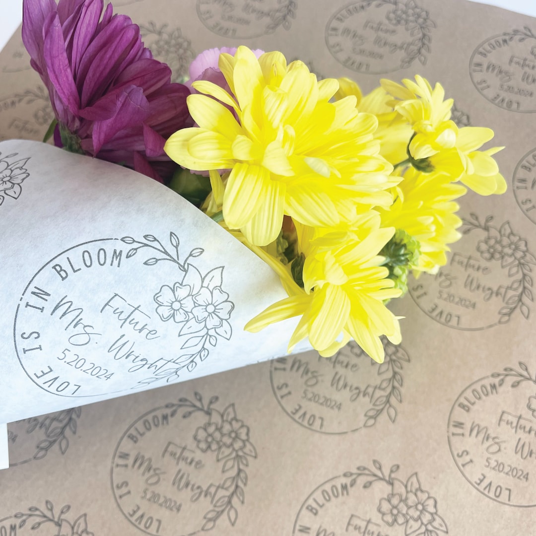 Future Mrs Fresh Flower Bouquet Wraps | Personalized for Your Bridal ...