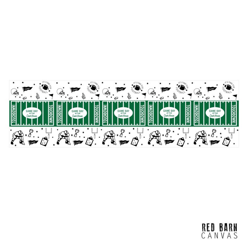 Custom Football Game Day Table Runner: Personalized Team Colors ...