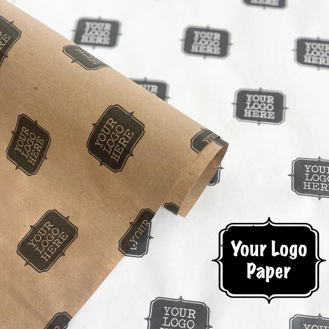 Custom Logo Gift Wrap Packaging, Personalized Business Kraft Paper ...