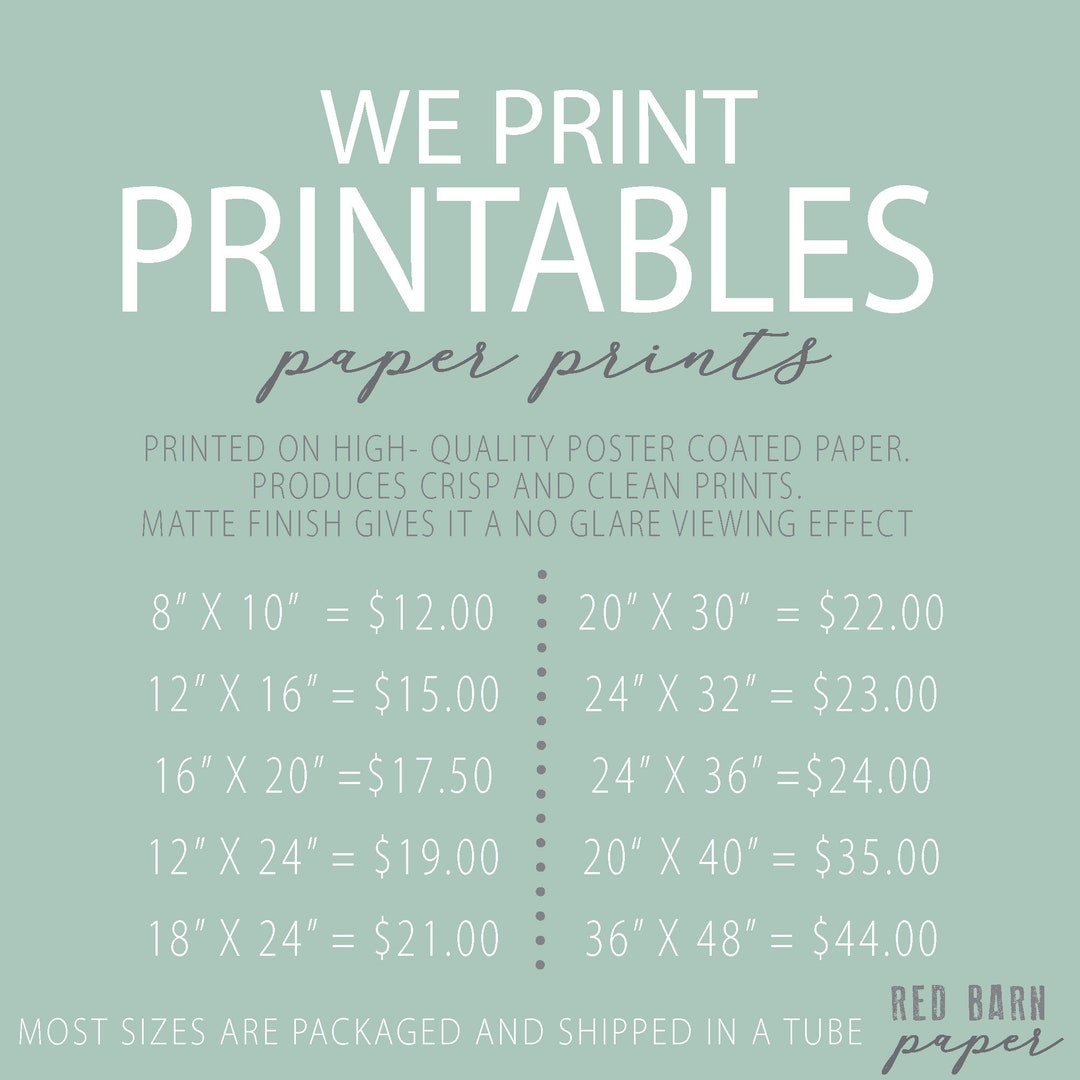 We Print Printables, Digital File Printing Service - Etsy