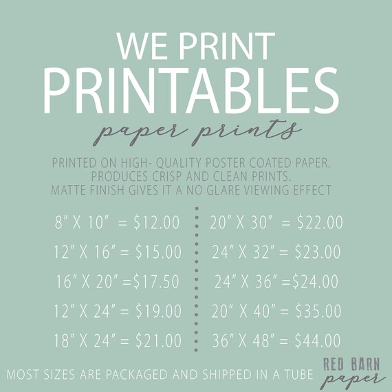 We Print Printables Digital File Printing Service | Etsy
