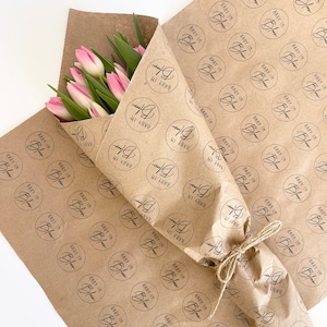 Baby in Bloom | Fresh Flower Bouquet Wraps | Brown Kraft Paper - Etsy