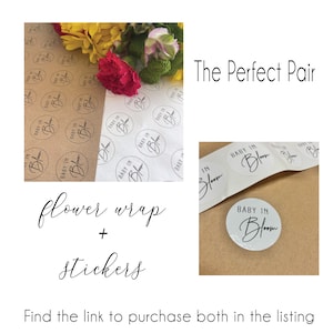 Baby in Bloom | Fresh Flower Bouquet Wraps | Brown Kraft Paper - Etsy