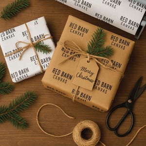Custom Logo Kraft Wrapping Paper Roll - Business Gift Wrap - Etsy