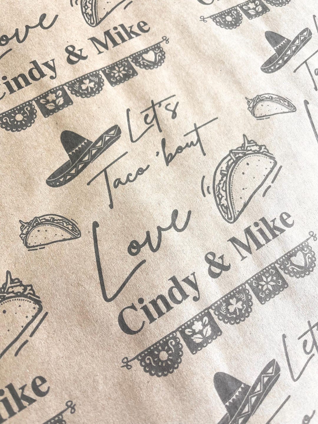 Let's Taco Bout Love, Taco Themed Table Cover Personalized With Your ...