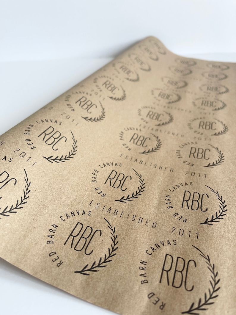 Custom Logo Gift Wrap, Personalized Business Kraft Paper Wrapping Paper ...