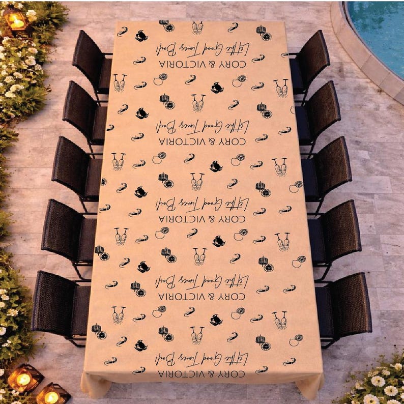 Let the Good Times Boil | Seafood Boil Personalized Paper Table Runner ...