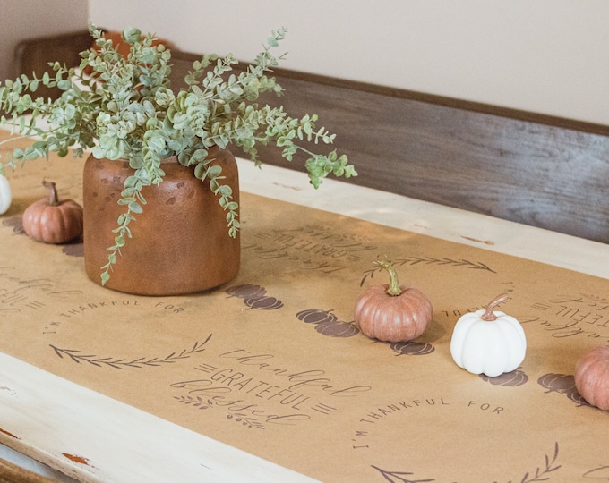 Brown Paper Table Runner for Holidays - Handlettered Kraft Paper ...